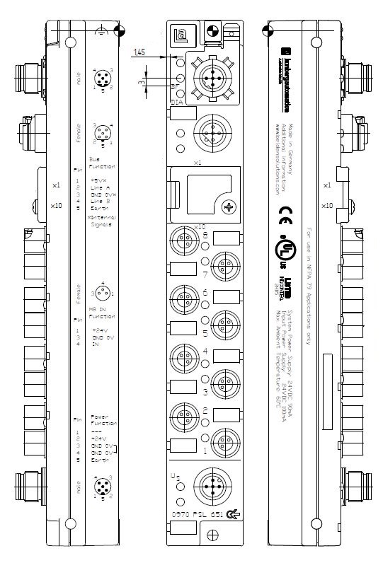 Digital I/O Modules for Fieldbus Systems - 0970 PSL 651