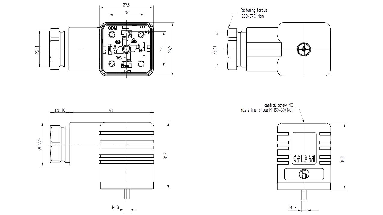Valve Connectors - GDM 3011 J black