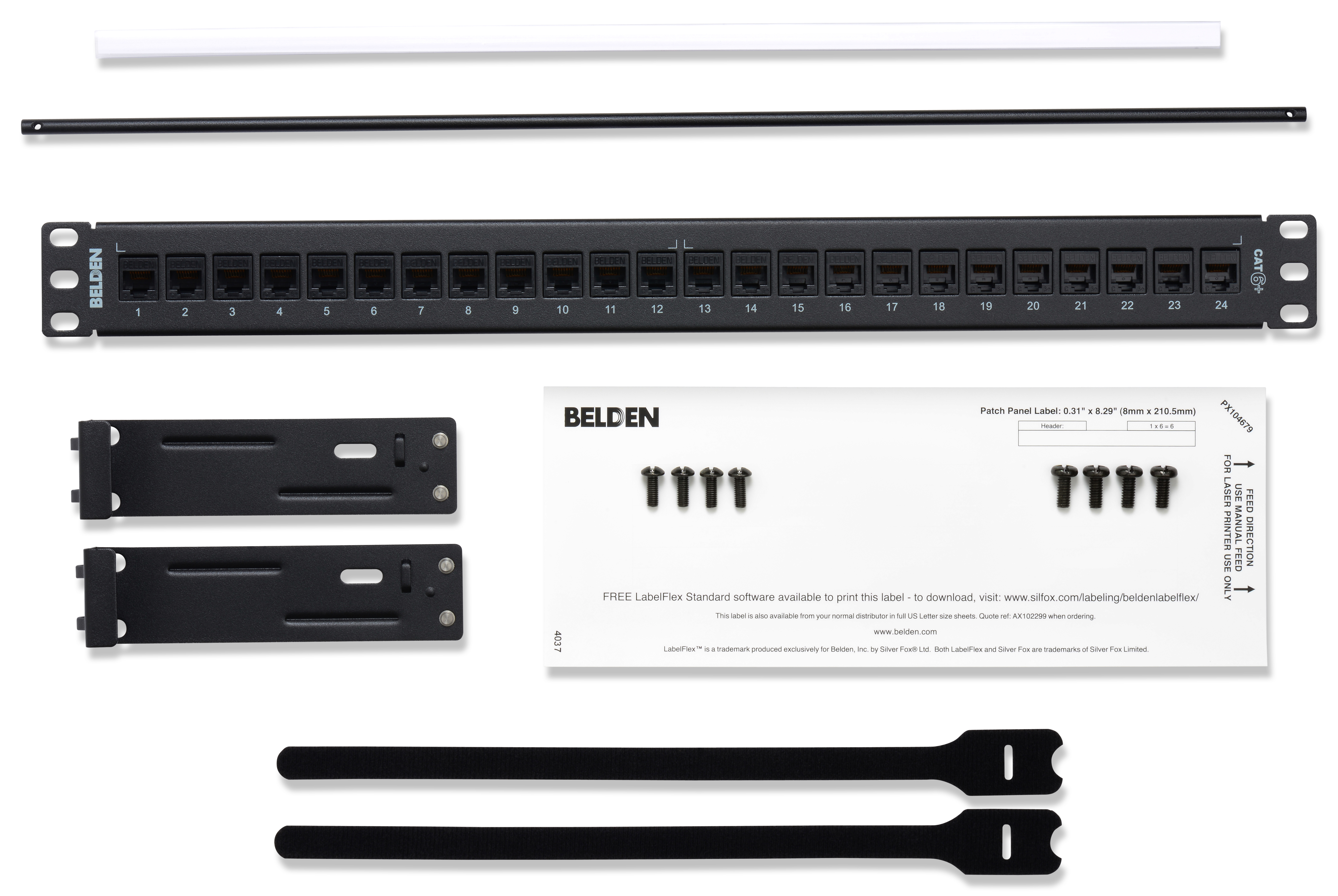 Rack-Mount Panel - CAT 6 KCONN Coupler PP 24 1U